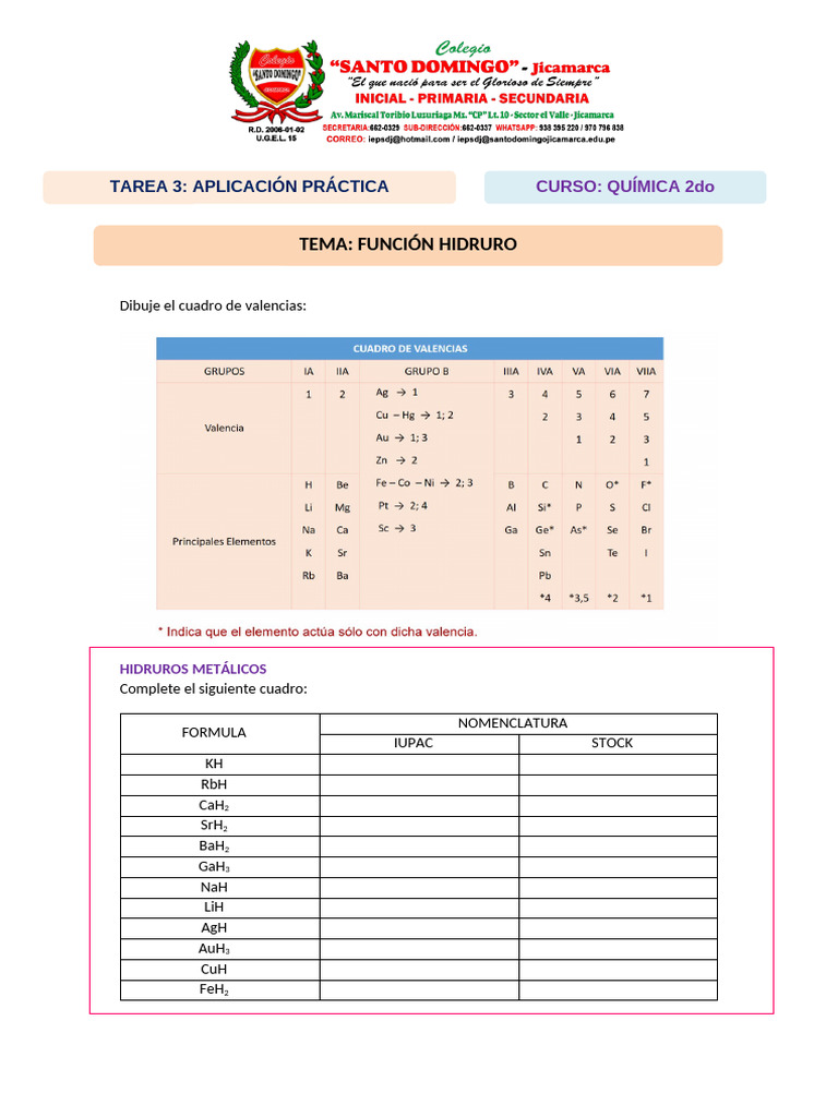 QUÍMICA 2do TAREA #3 | PDF