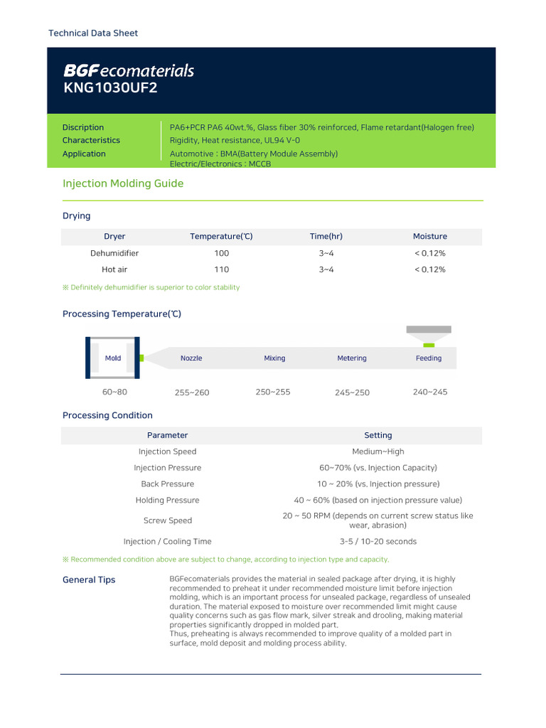 PA6+PCR GF30 FR Technical Data Sheet | PDF | Building Materials | Materials