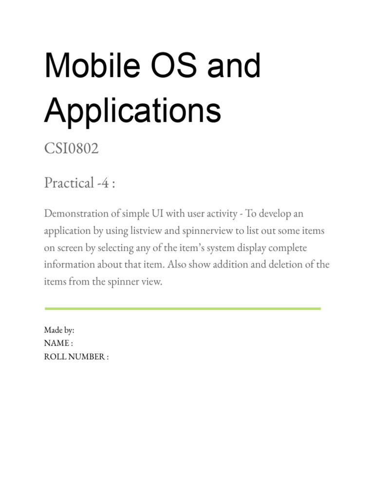 Mobile OS and Applications | PDF | Android (Operating System) | Software