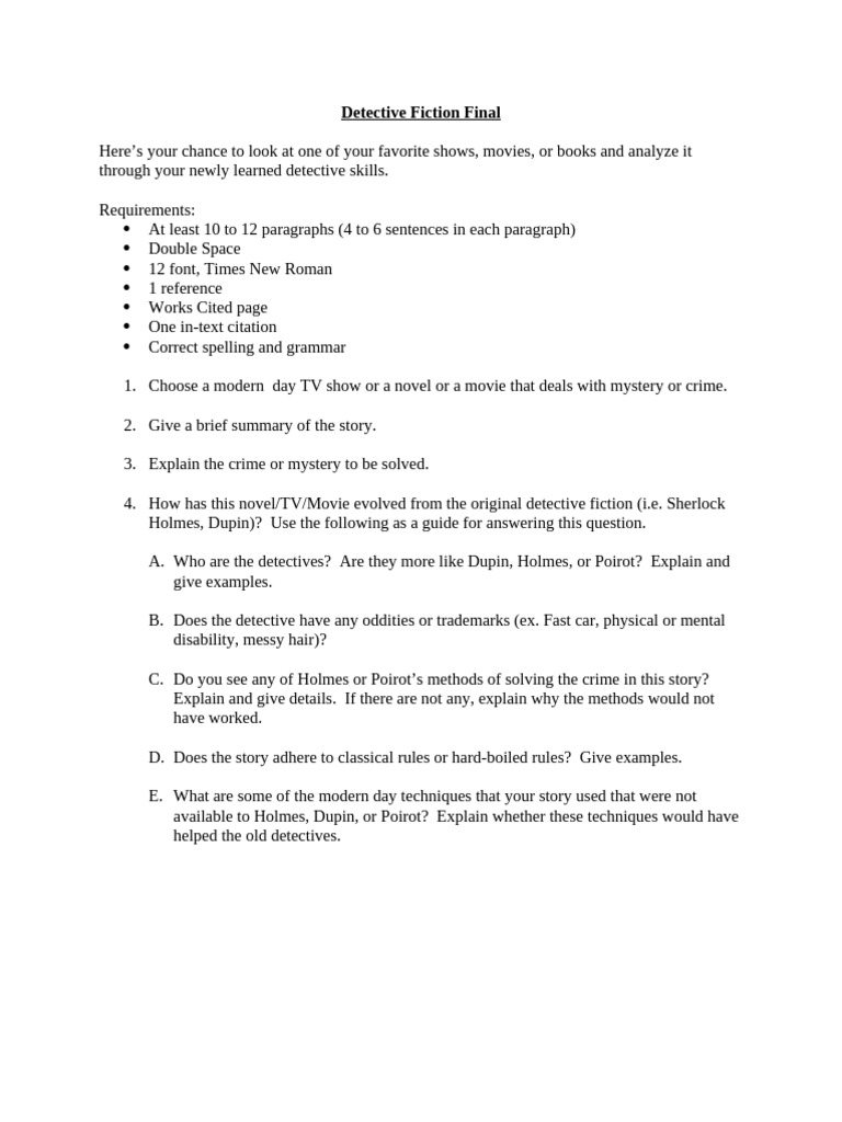Detective Fiction Final | PDF