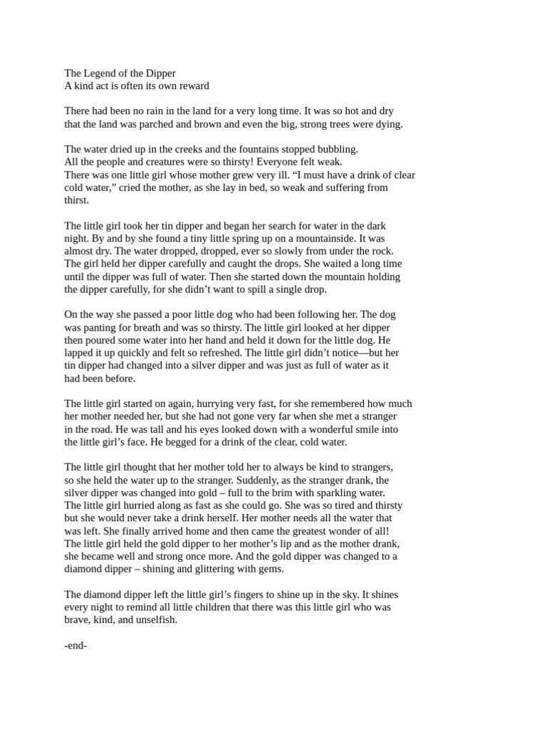 The Legend of The Dipper | PDF