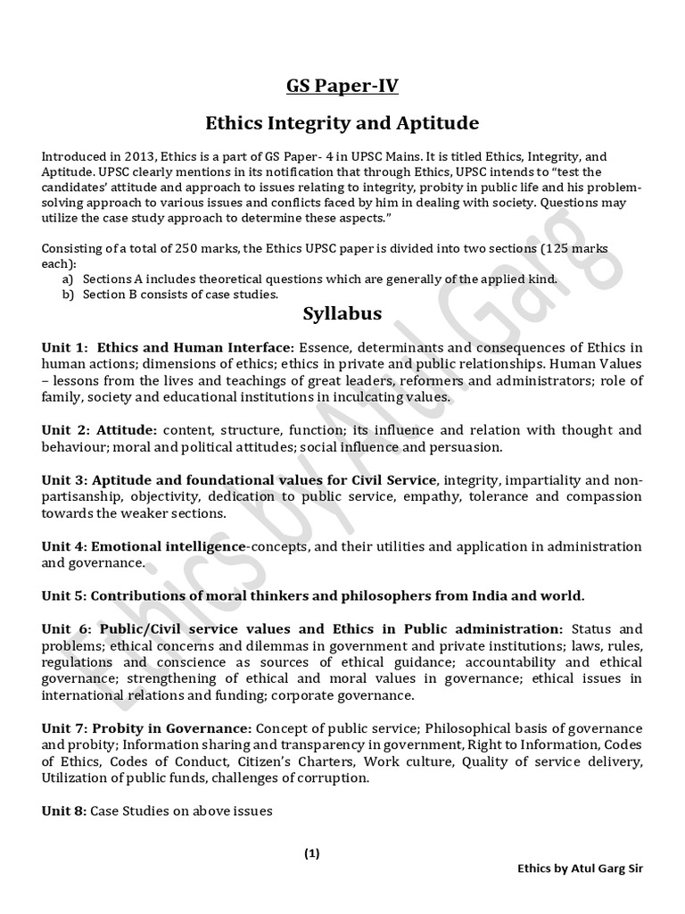 1260) Ethics by Atul Garg Sir Day 01 Basic Concepts | PDF | Traditions | Virtue