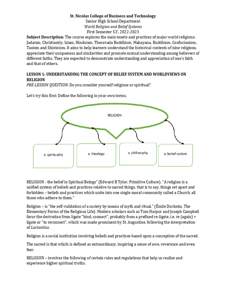 Module Lesson 1 World Religion | PDF | God | Faith