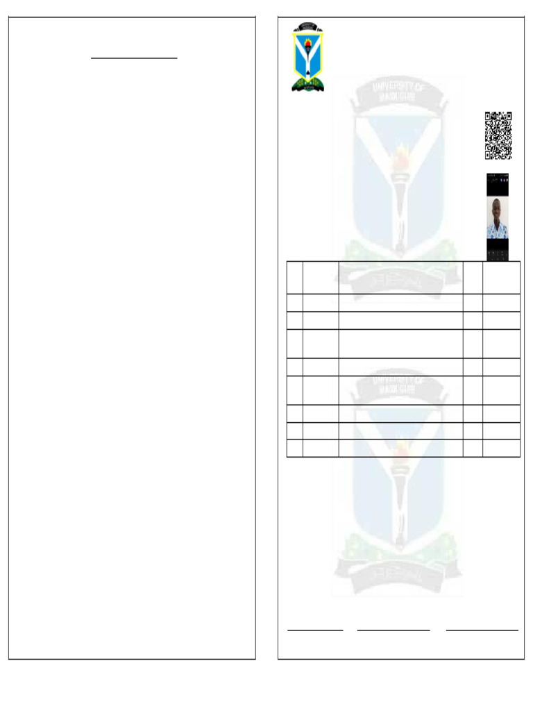 Exam Card - Second Semester, 2023 - 2024 | PDF