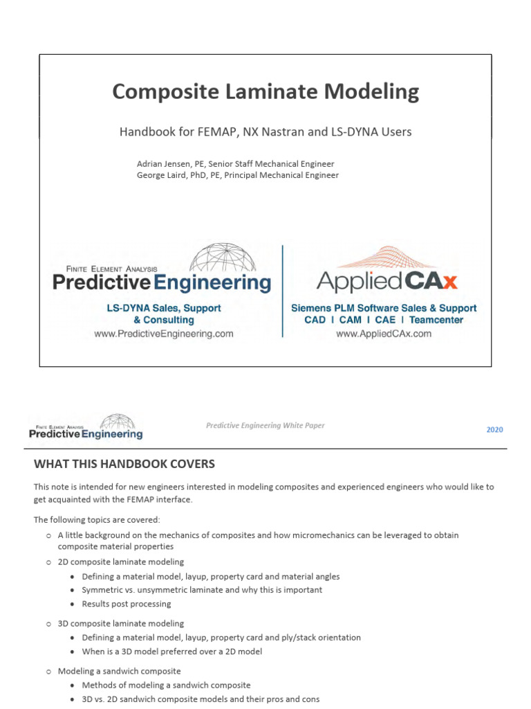 Composite Modeling Handbook For Femap NX Nastran and Ls-Dyna 2020 | PDF ...