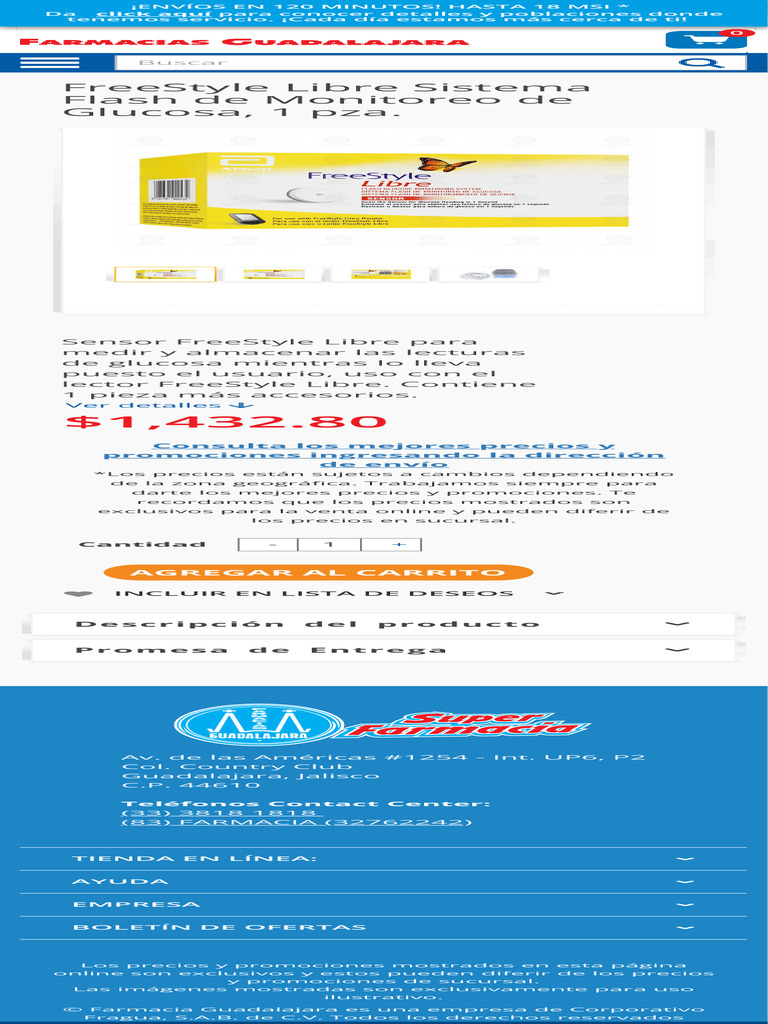 FreeStyle Libre Sistema Flash de Monitoreo de Glucosa, 1 Pza | PDF