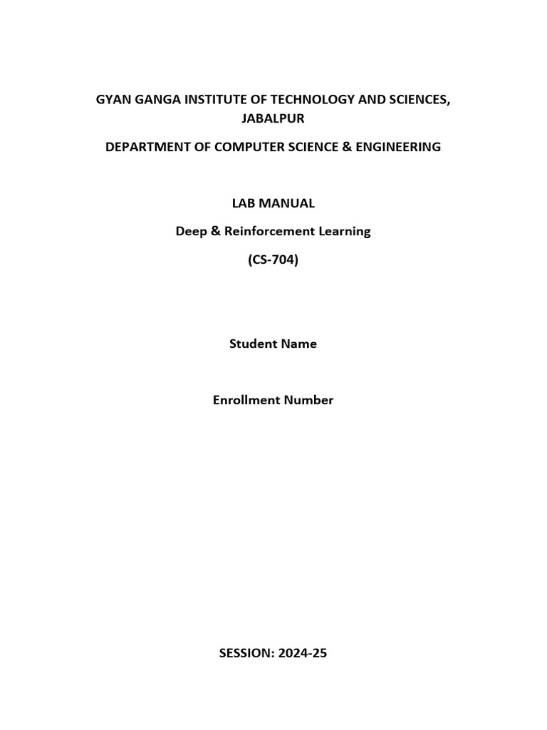 DRL Practical file | PDF | Algorithms | Statistical Classification DRL Practical file | PDF | Algorithms | Statistical Classification