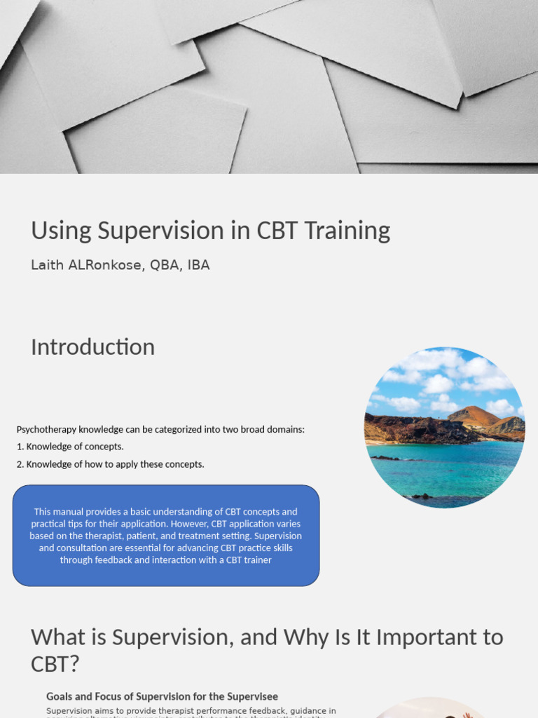 Importance of Supervision in CBT Training | PDF | Cognitive Behavioral ...