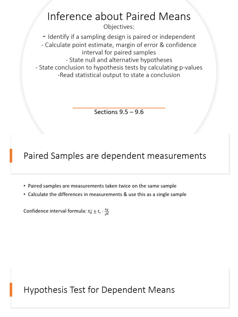 Paired Means Inference Techniques | PDF | Statistical Hypothesis ...