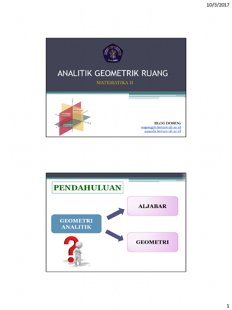 Analitik Geometrik Ruang | PDF