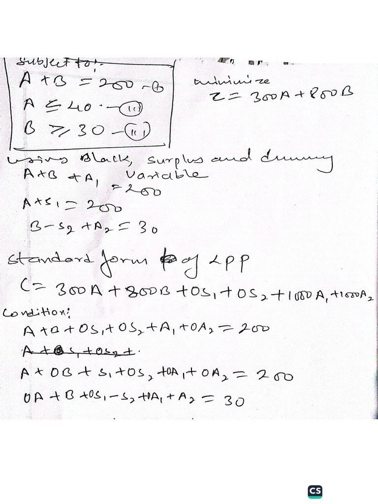Pom Example Question Solution | PDF