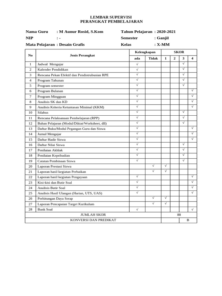 Lembar supervisi Rosid | PDF