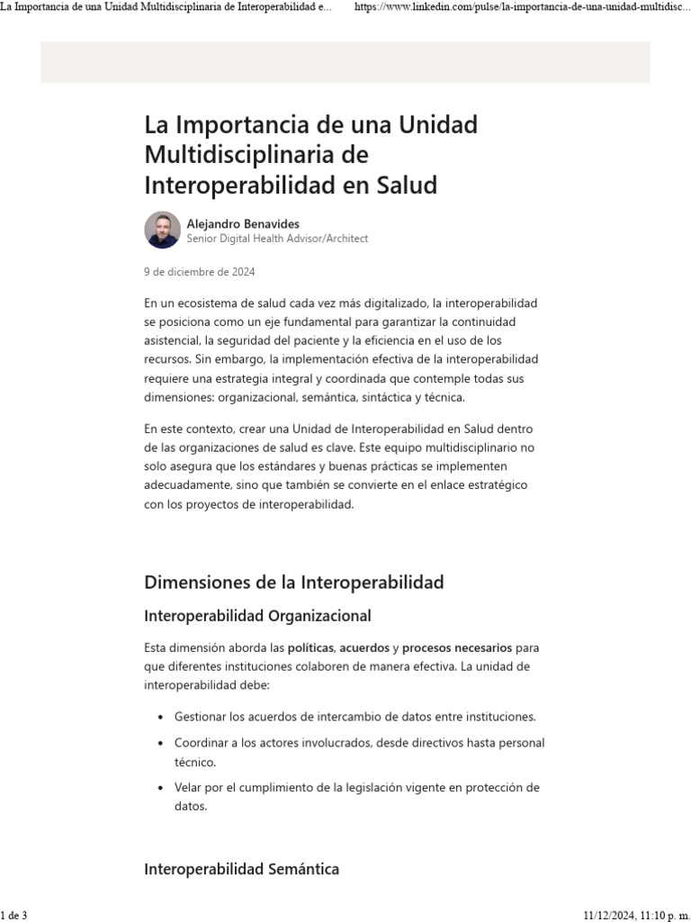 Unidad Multidisciplinaria en Salud | PDF | Interoperabilidad | Informática
