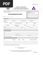 OFW Information Sheet Template | PDF | Labor