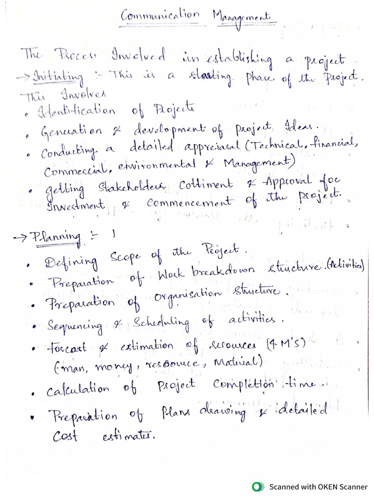 Project Management Notes | PDF