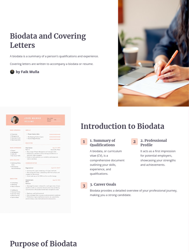 Biodata and Covering Letters | PDF | Résumé
