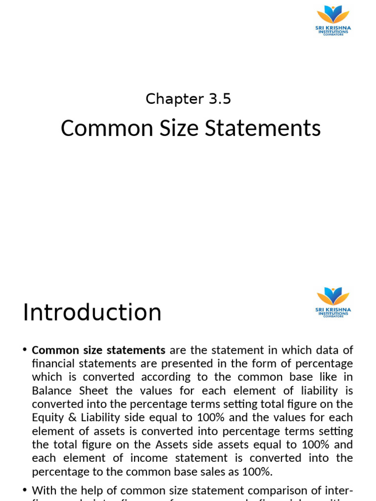 Chapter 3.5 - Common Size Statements | PDF