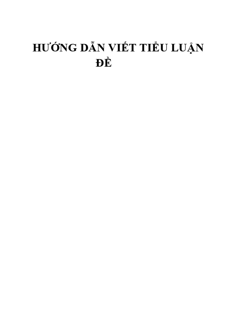 Huong Dan Viet Tieu Luan | PDF