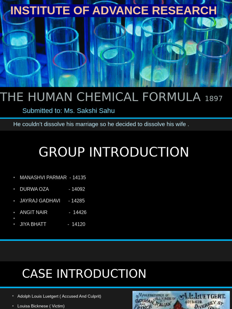 The Human Chemical Formula 1897-4 | PDF | Public Law