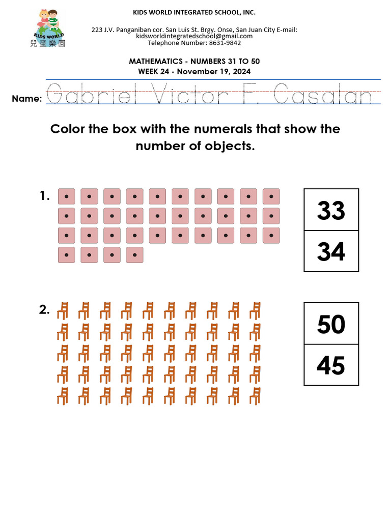 Kinder - Week 24 | PDF | Mathematics