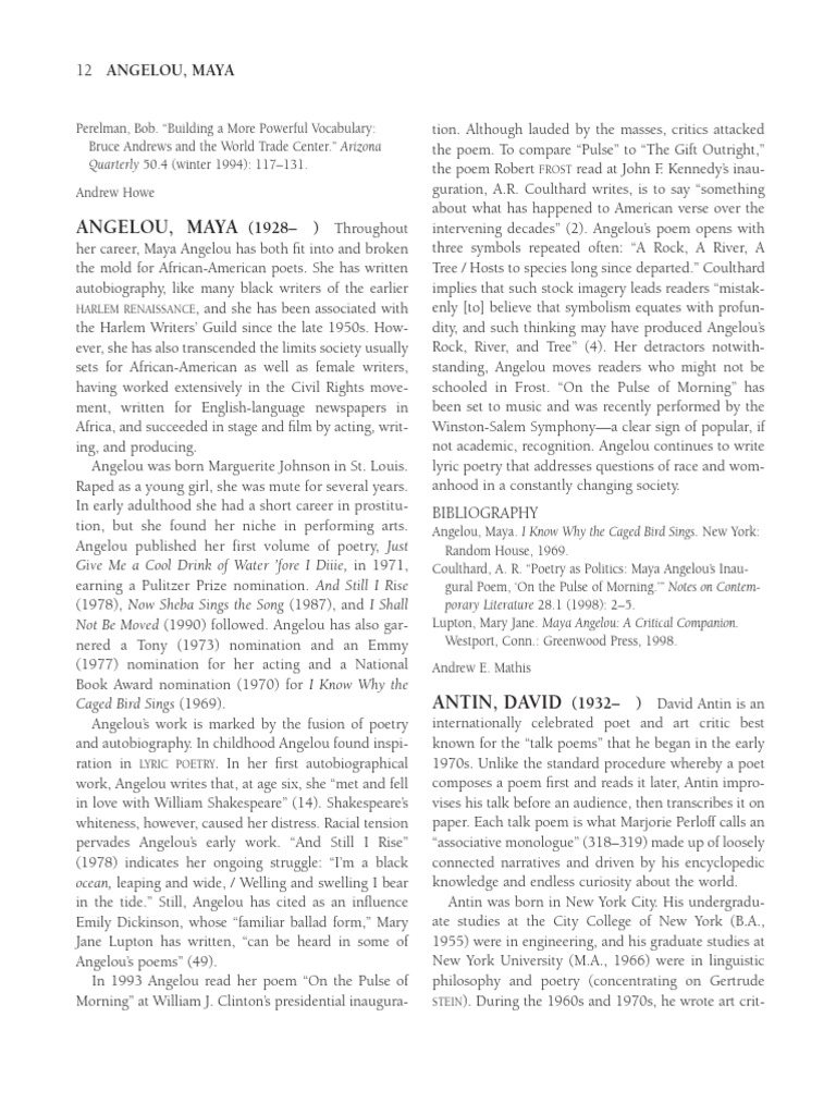 Maya Angelou | PDF | Maya Angelou | American Poetry