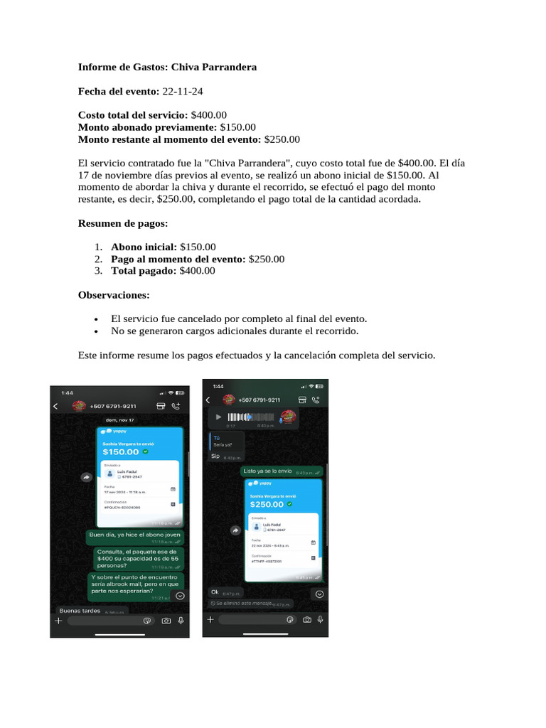 Informe Chiva Parrandera | PDF
