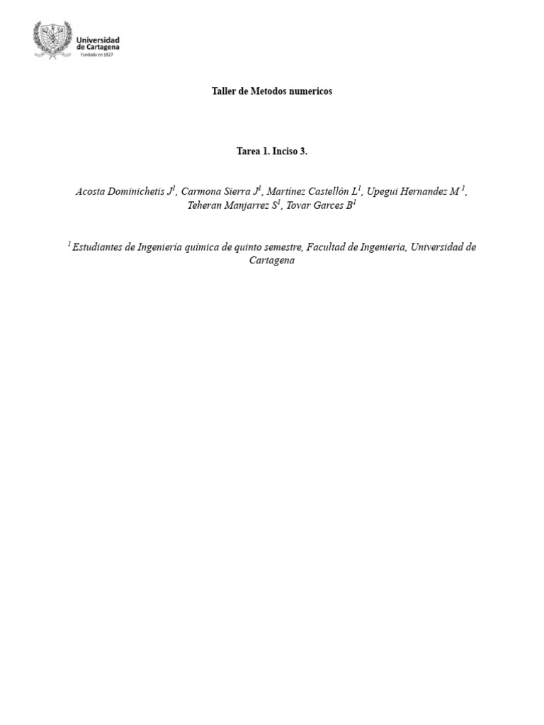 Taller de Metodos Numericos Inciso 3, Codigos | PDF | Algoritmos | Análisis numérico