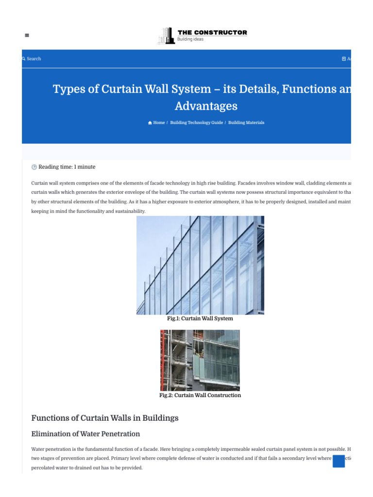 Types of Curtain Wall Systems Explained | PDF | Wall | Building Insulation