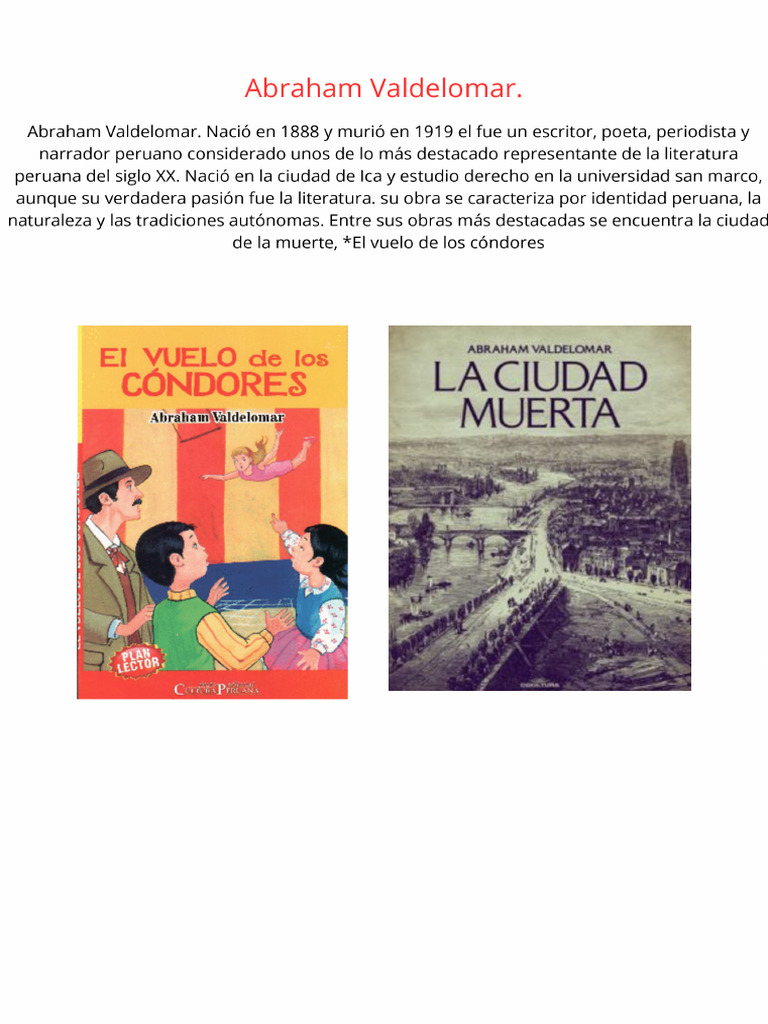 Abraham Valdelomar (1888-1919) Fue Un Escritor, Poeta y Periodista ...