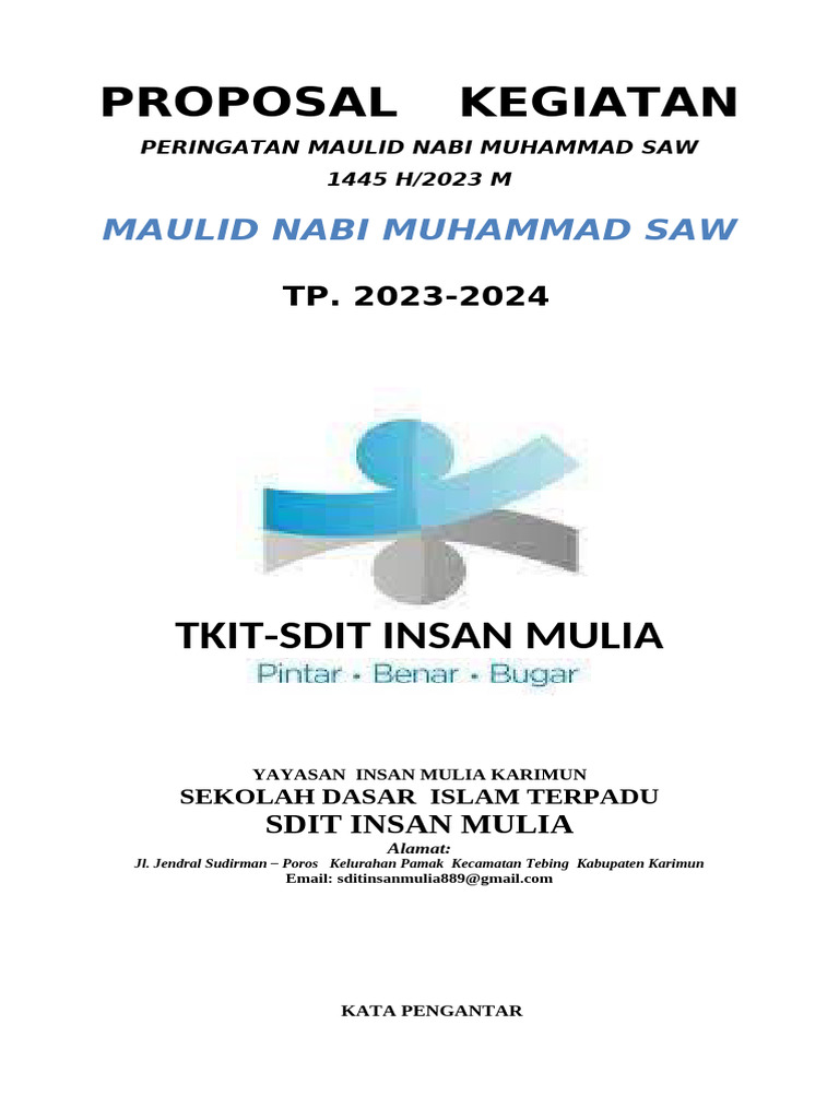Proposal Peringatan Maulid Nabi 2023 | PDF
