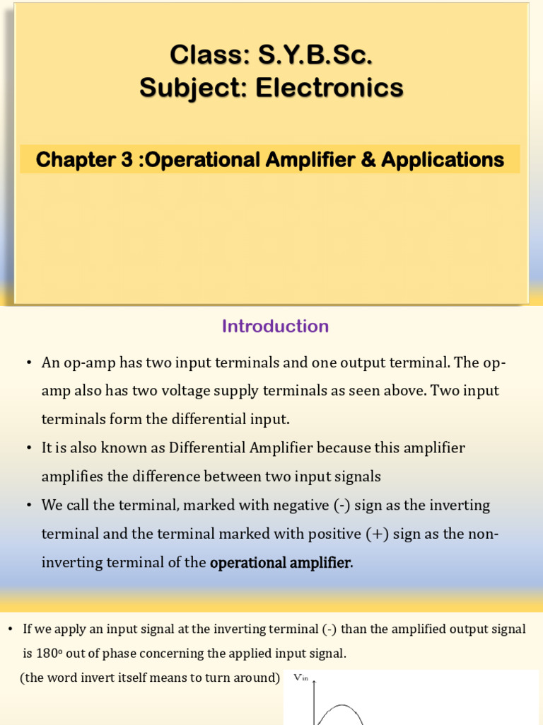 Operational Amplifier Basics & Applications | PDF | Operational ...