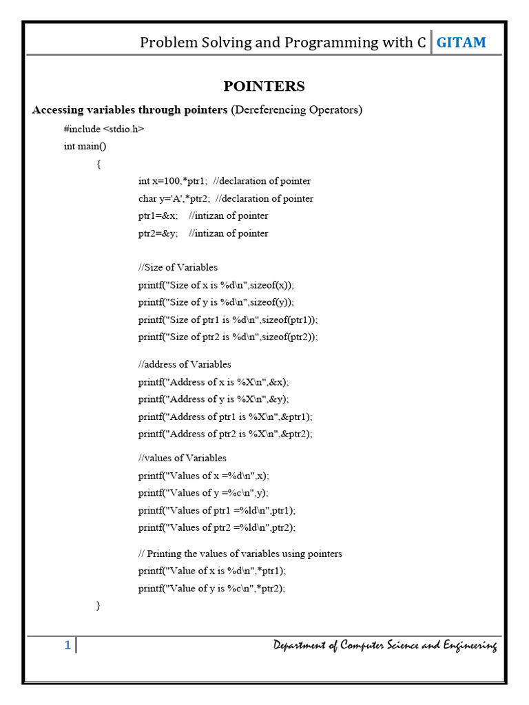Pointers2 1 Pdf Pointer Computer Programming Computing 5615