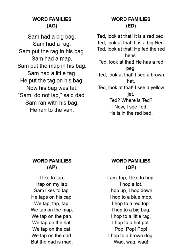 Word Families (1) | PDF