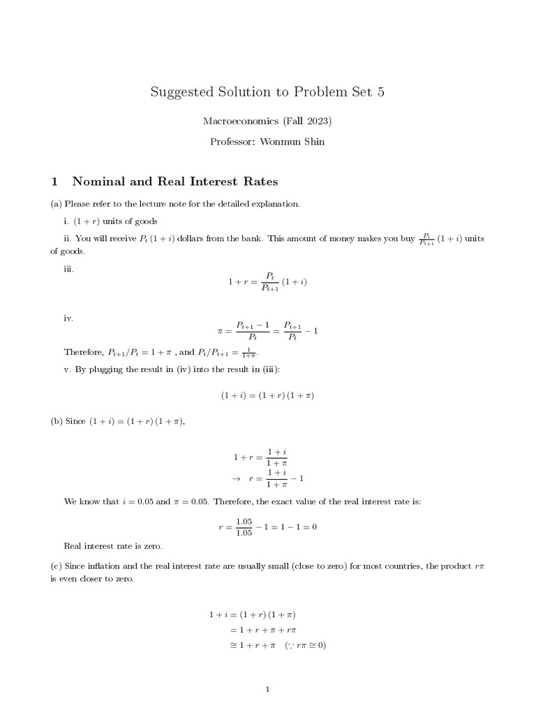Solution_Problem_Set_5 | PDF | Money | Banks