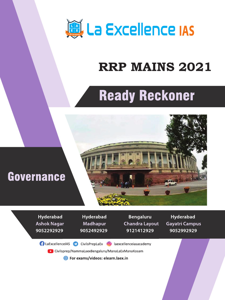 RRP Mains 2021 Governance Ready Reckoner | PDF | Governance ...