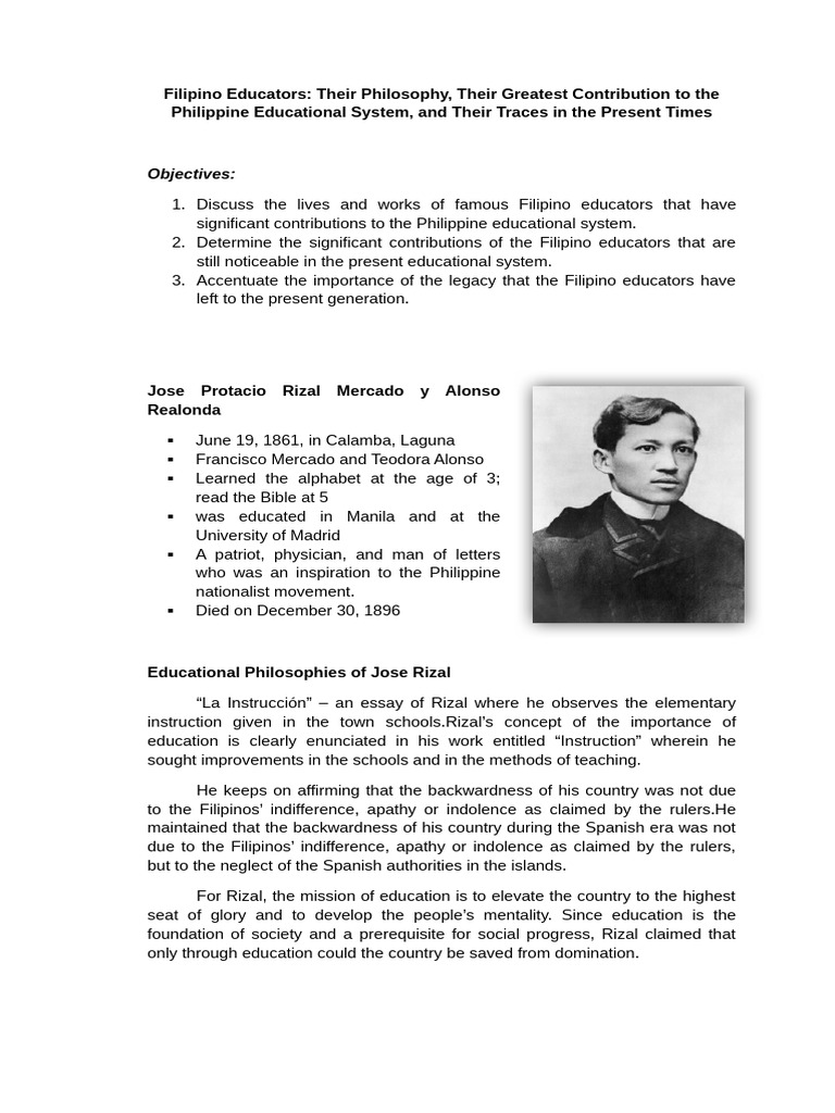 Filipino Educators' Legacy | PDF