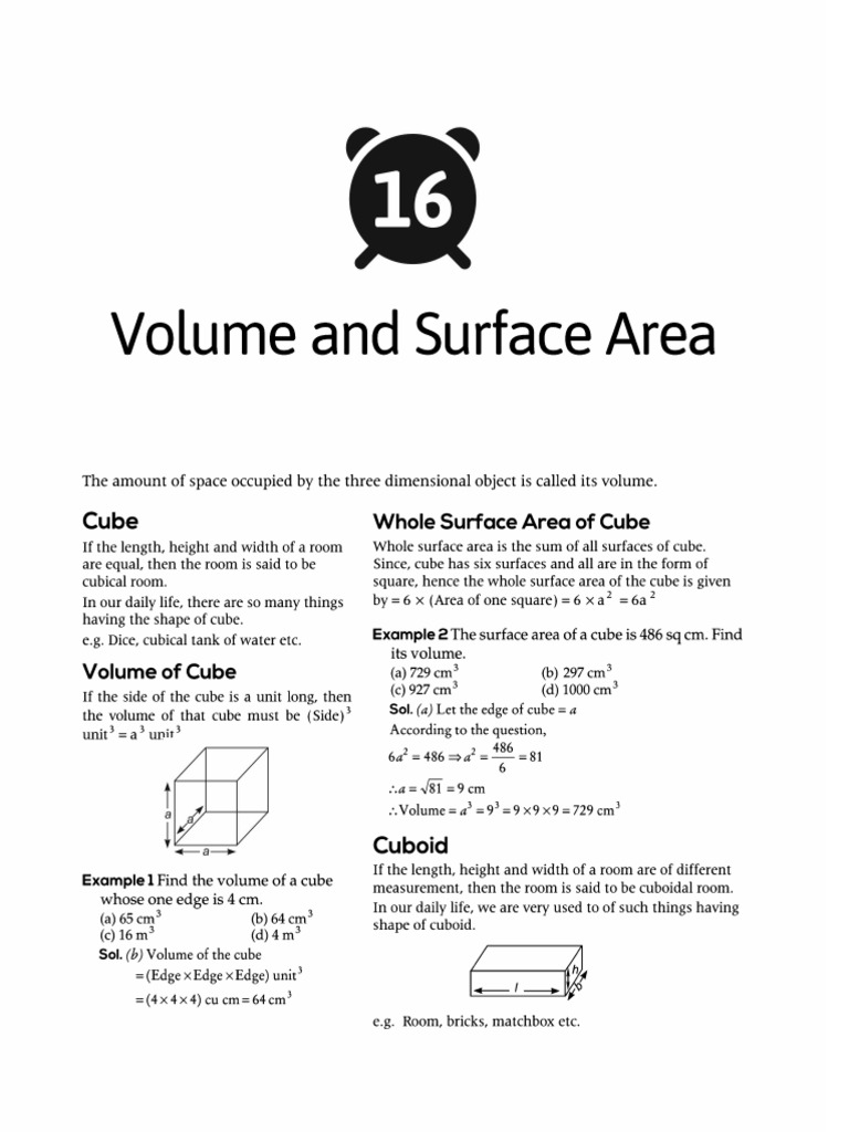 Volume and Surface Area | PDF