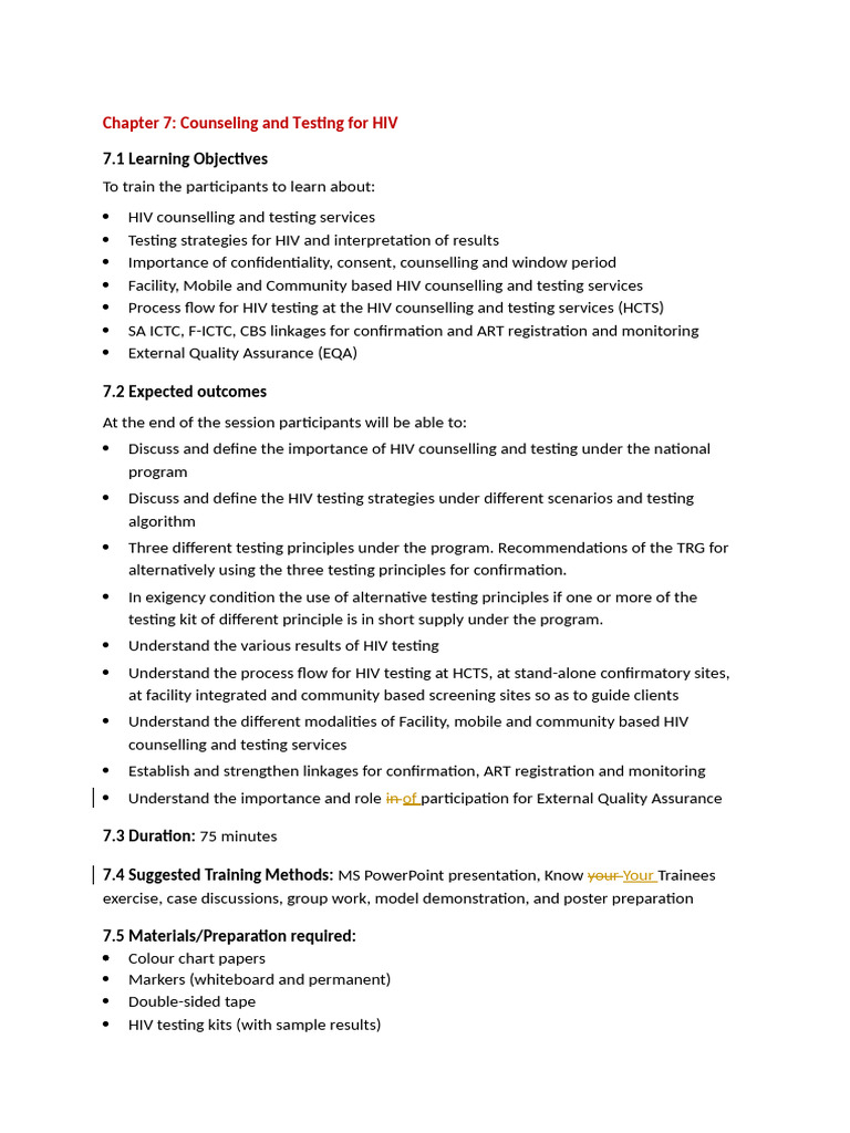 Chapter 7 - Counselling and Testing For HIV - Final Version - Post ...