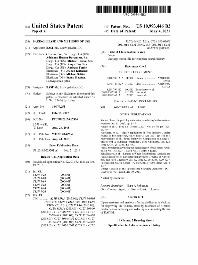 PT6 Baking Lipase and Methods of Use | PDF | Sequence Alignment | Yeast