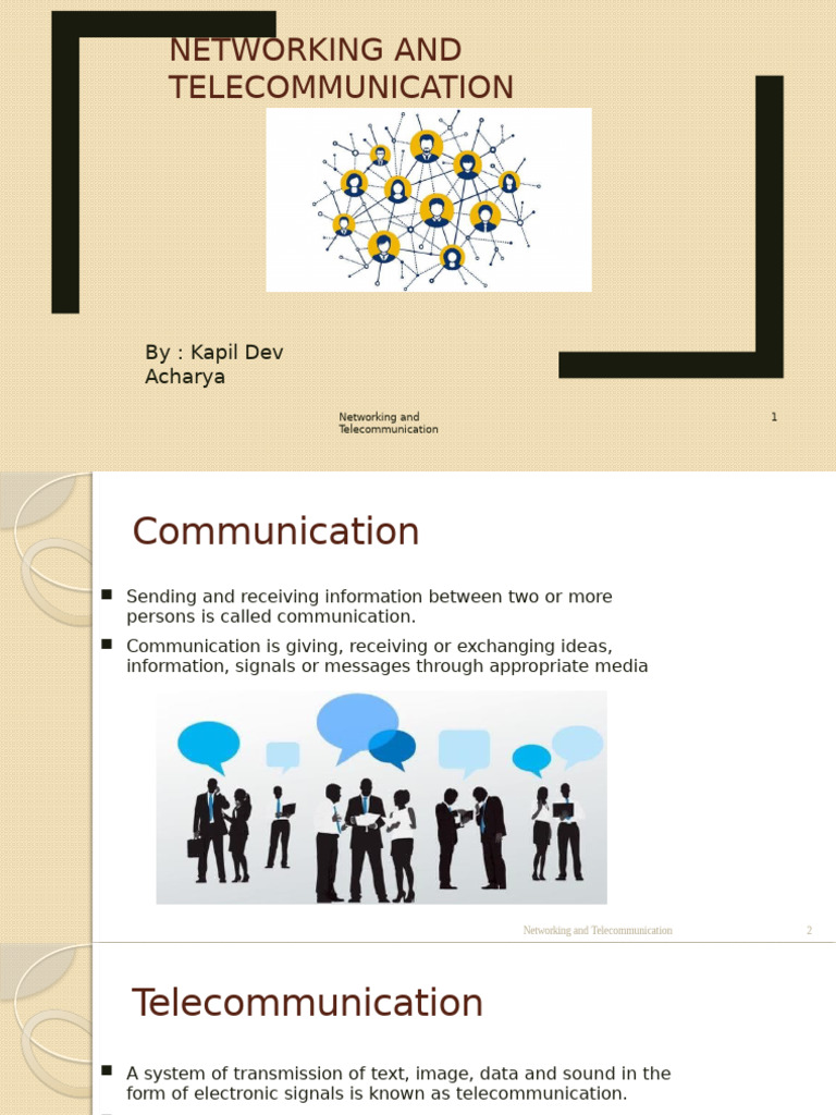 Unit 1 Networking and Telecommunication | PDF | Transmission Medium ...