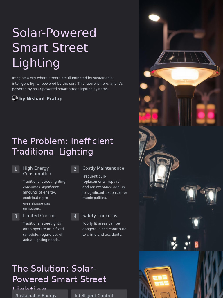 Solar Powered Smart Street Lighting | PDF | Lighting | Street Light