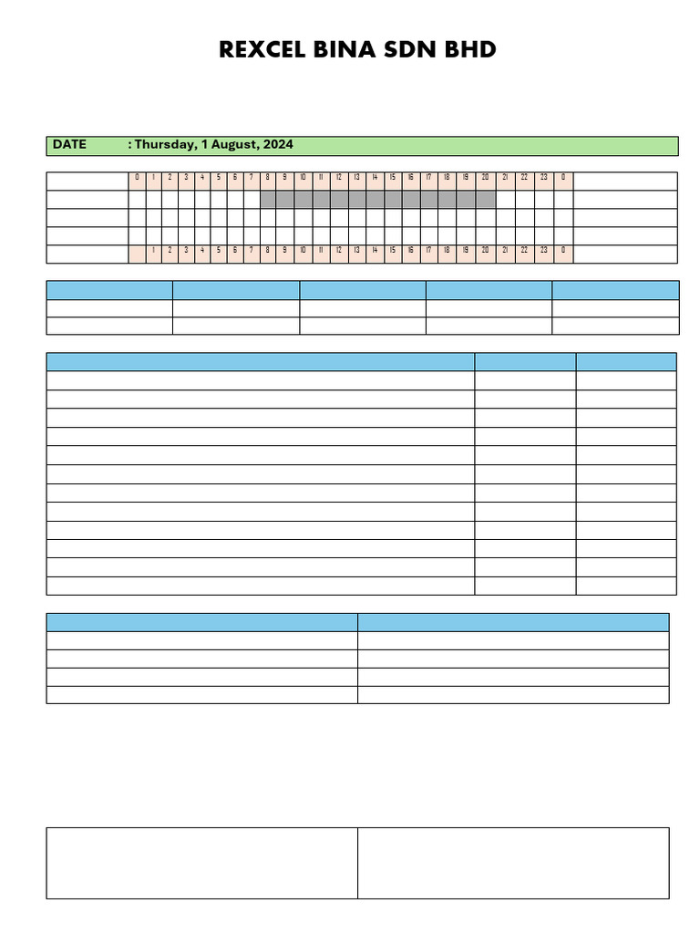 Rexcel Bina SDN BHD: Daily Site Report and Progress | PDF