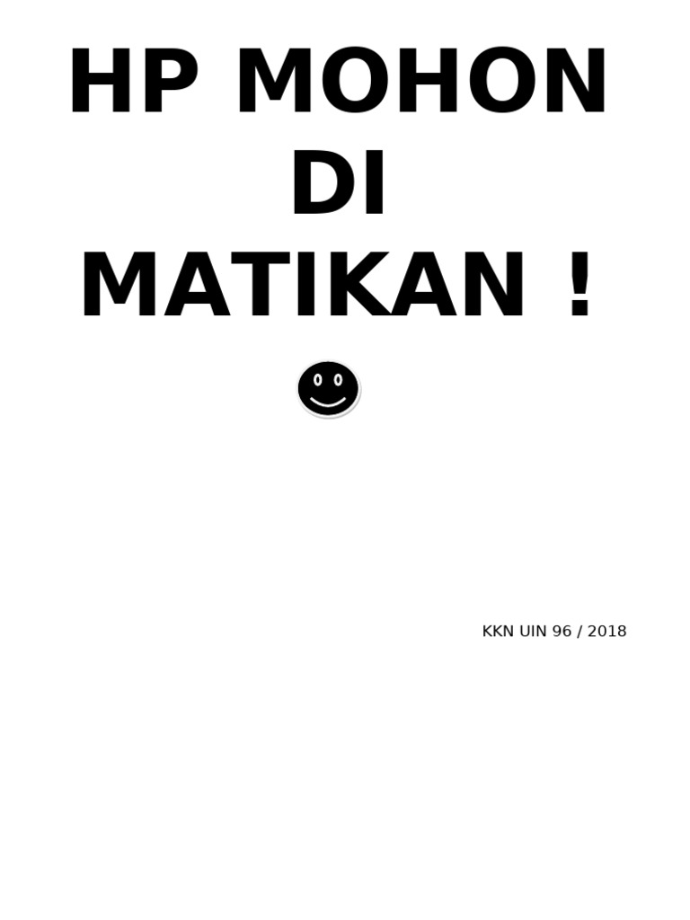 Hp Mohon Di Matikan | PDF