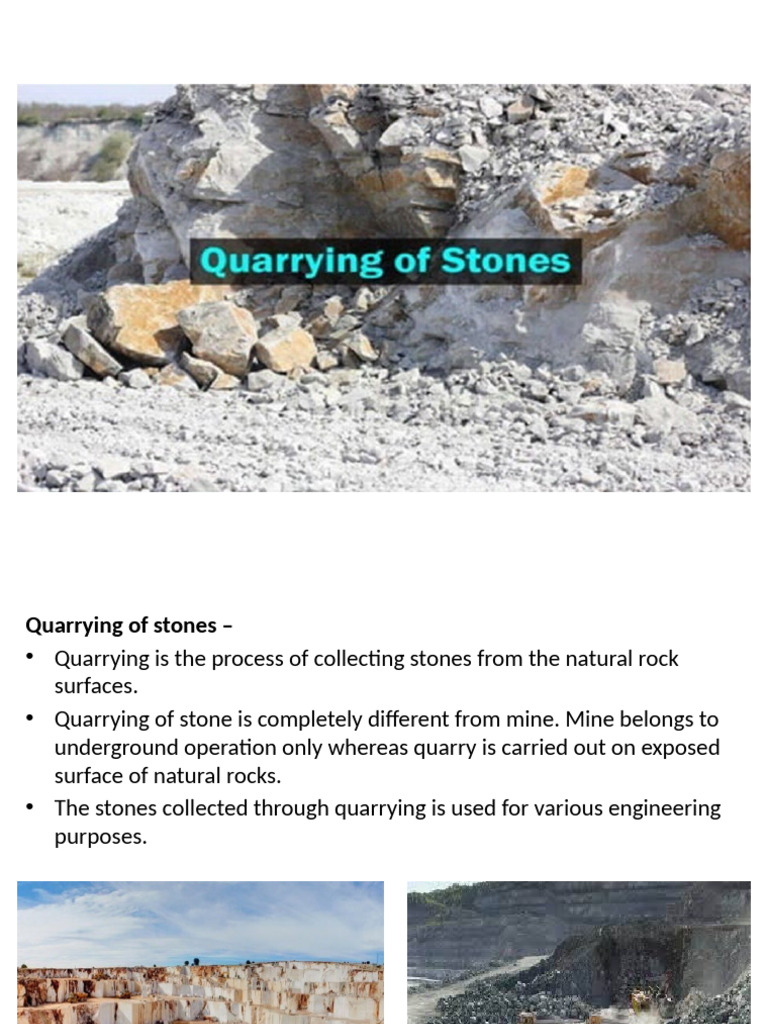 Methods of Quarrying | PDF | Quarry | Rock (Geology)