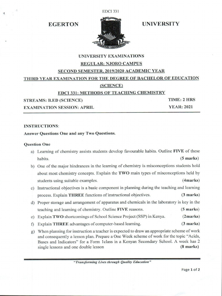Edci 331-April 2021 | PDF