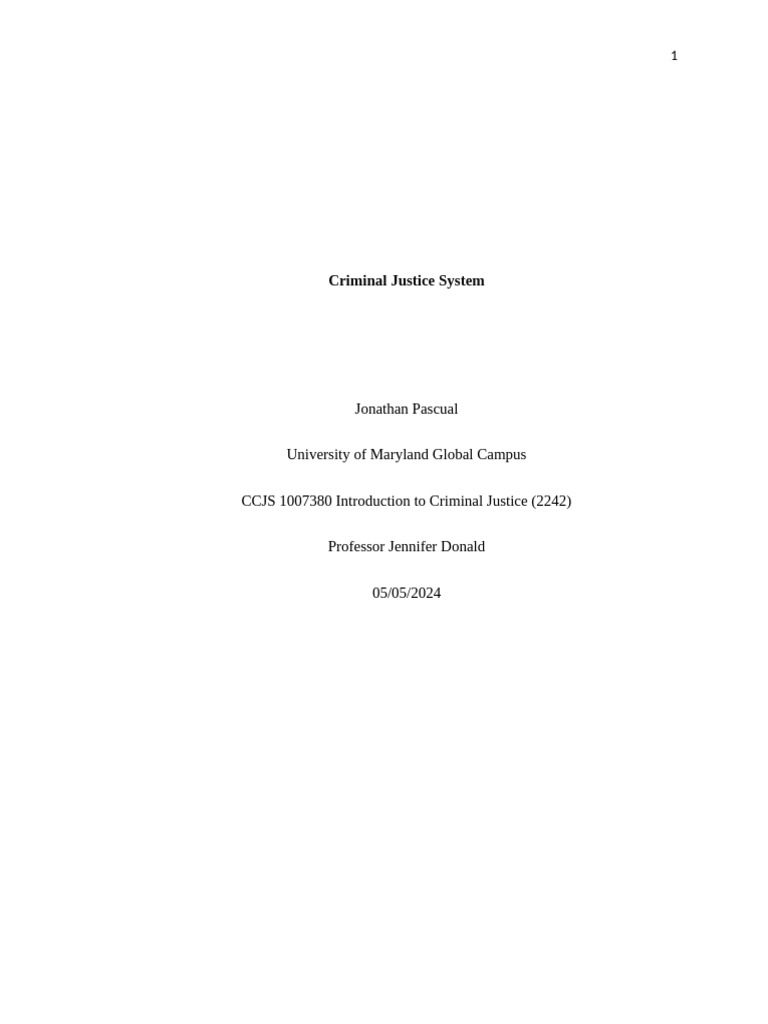 Assignment Four - Jonathan Pascual | PDF | Criminal Justice | Crime ...