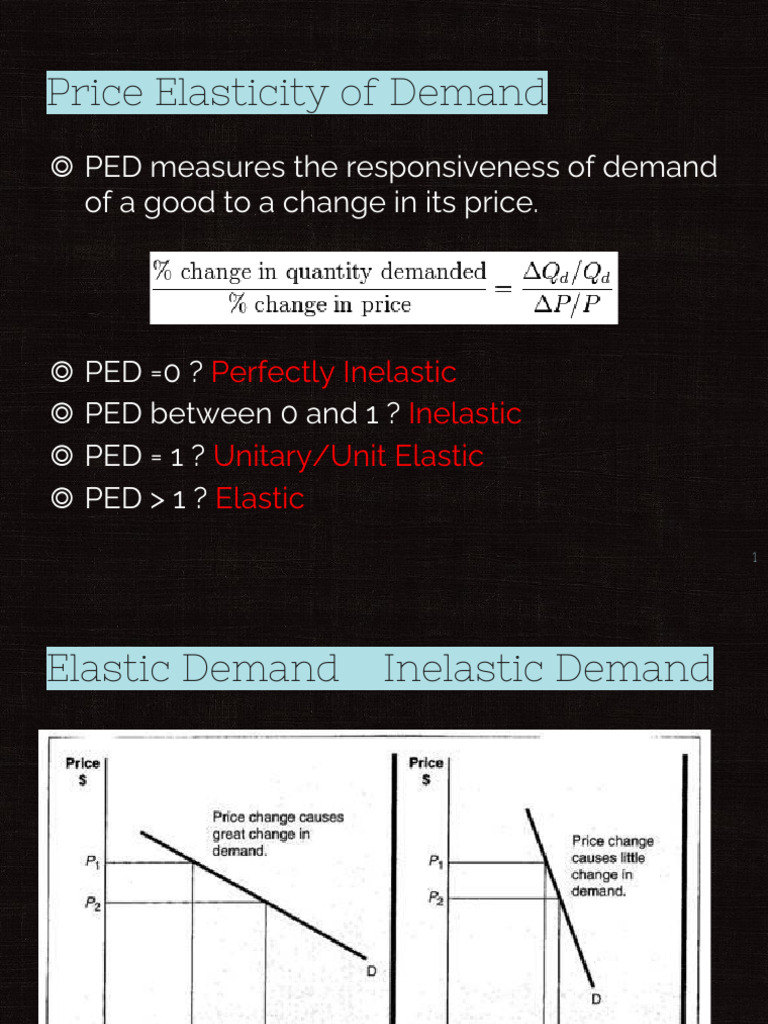 Elasticities (PED, PES, XED, YED) | PDF | Price Elasticity Of Demand ...