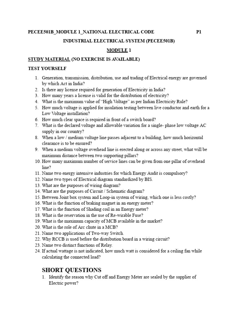 National Electrical Code Study Guide | PDF | Electric Power ...