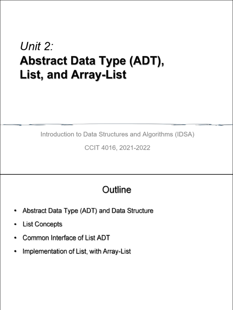 Idsa U2 ADT List AL 2021s2 | PDF | Data Type | Computing