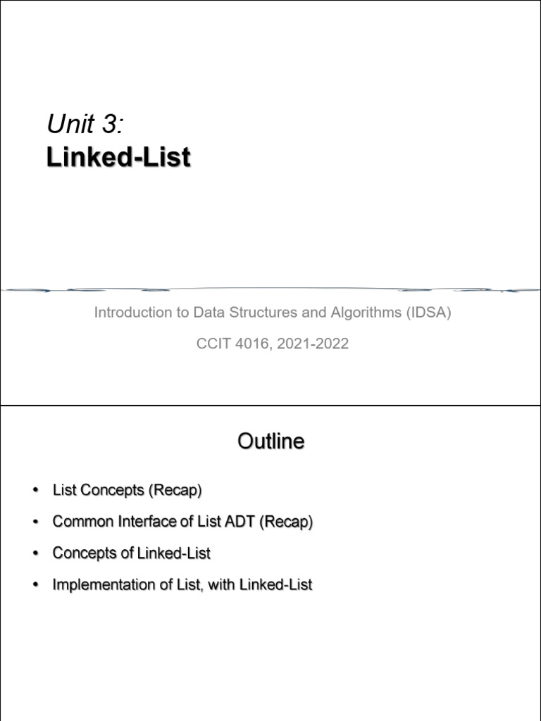 Idsa U3 Liniked List 2021s2 | PDF | Computing | Computer Programming